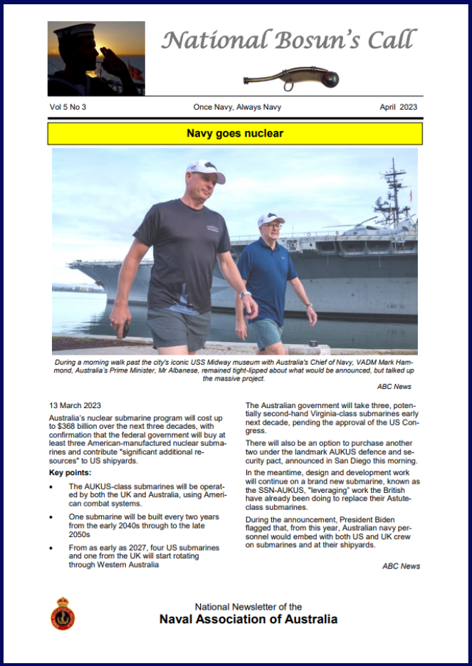 Bosun's Call - National Edition | Naval Association of Australia