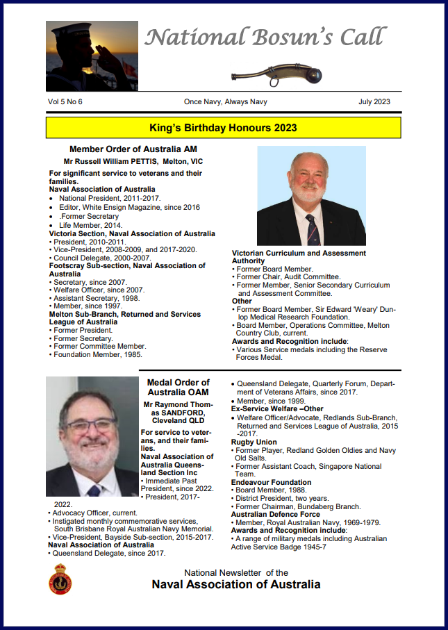 Bosun's Call - National Edition | Naval Association of Australia